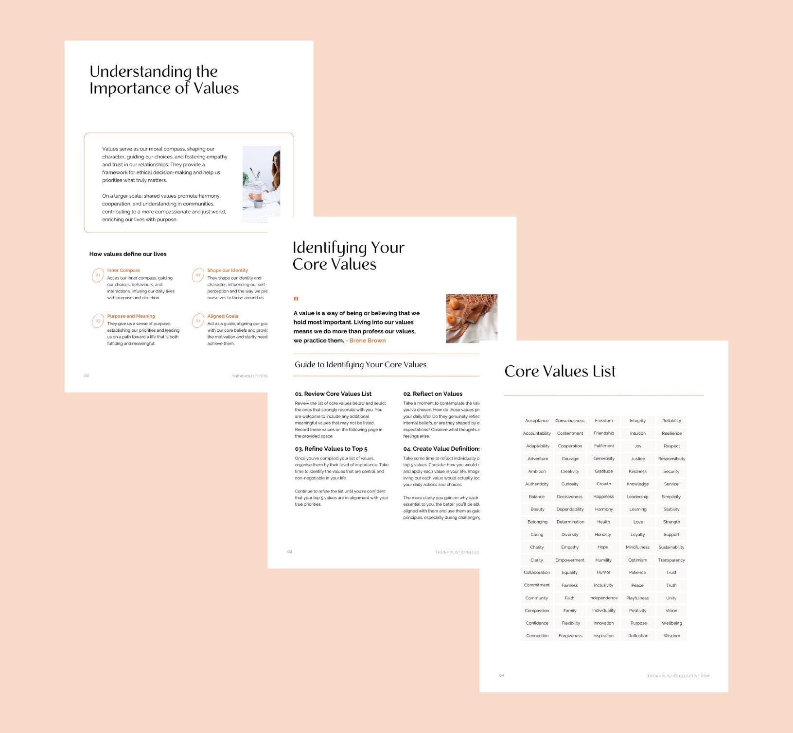 Core Values Printable Workbook - Etsy