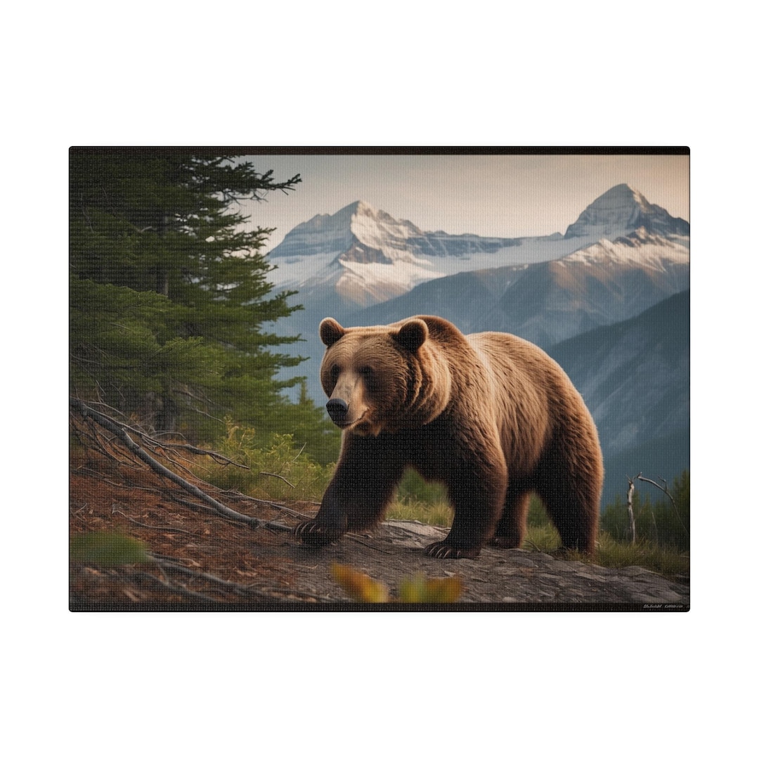 Bear Walking Art, Majestic Bear Print, Bear Nature Wall Art, Wildlife ...