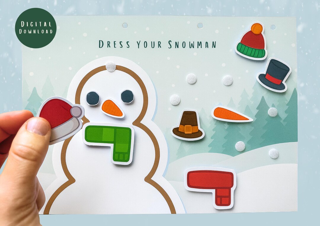 Dress the Snowman Printable | Winter Cut and Paste Activity for Kids ...