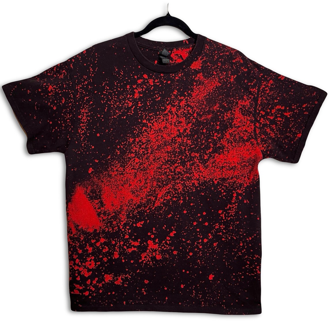 Halloween Blood Splatter T Shirt Black & Red Inside Out Reverse Tie Dye ...