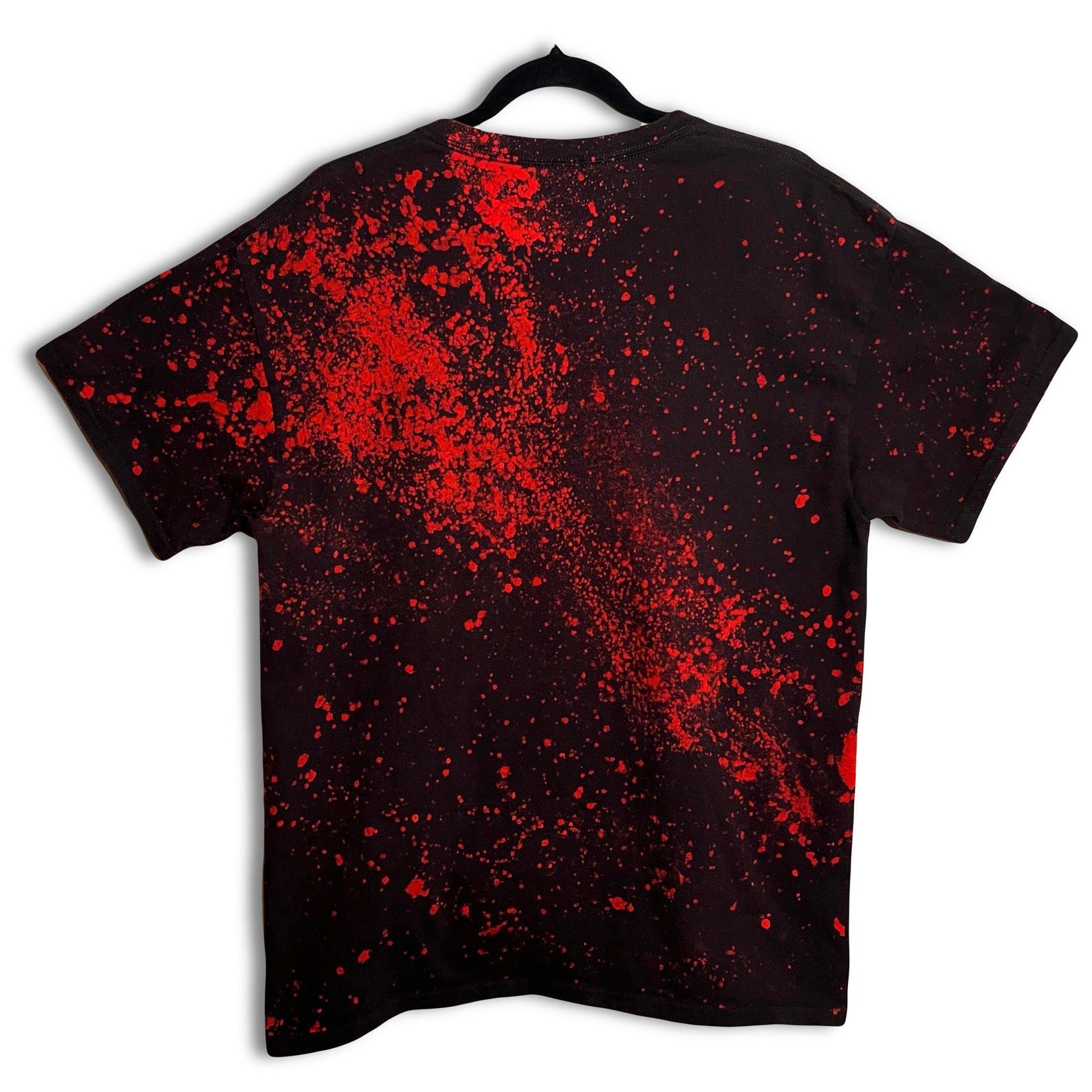 Halloween Blood Splatter T Shirt Black & Red Inside Out Reverse Tie Dye ...