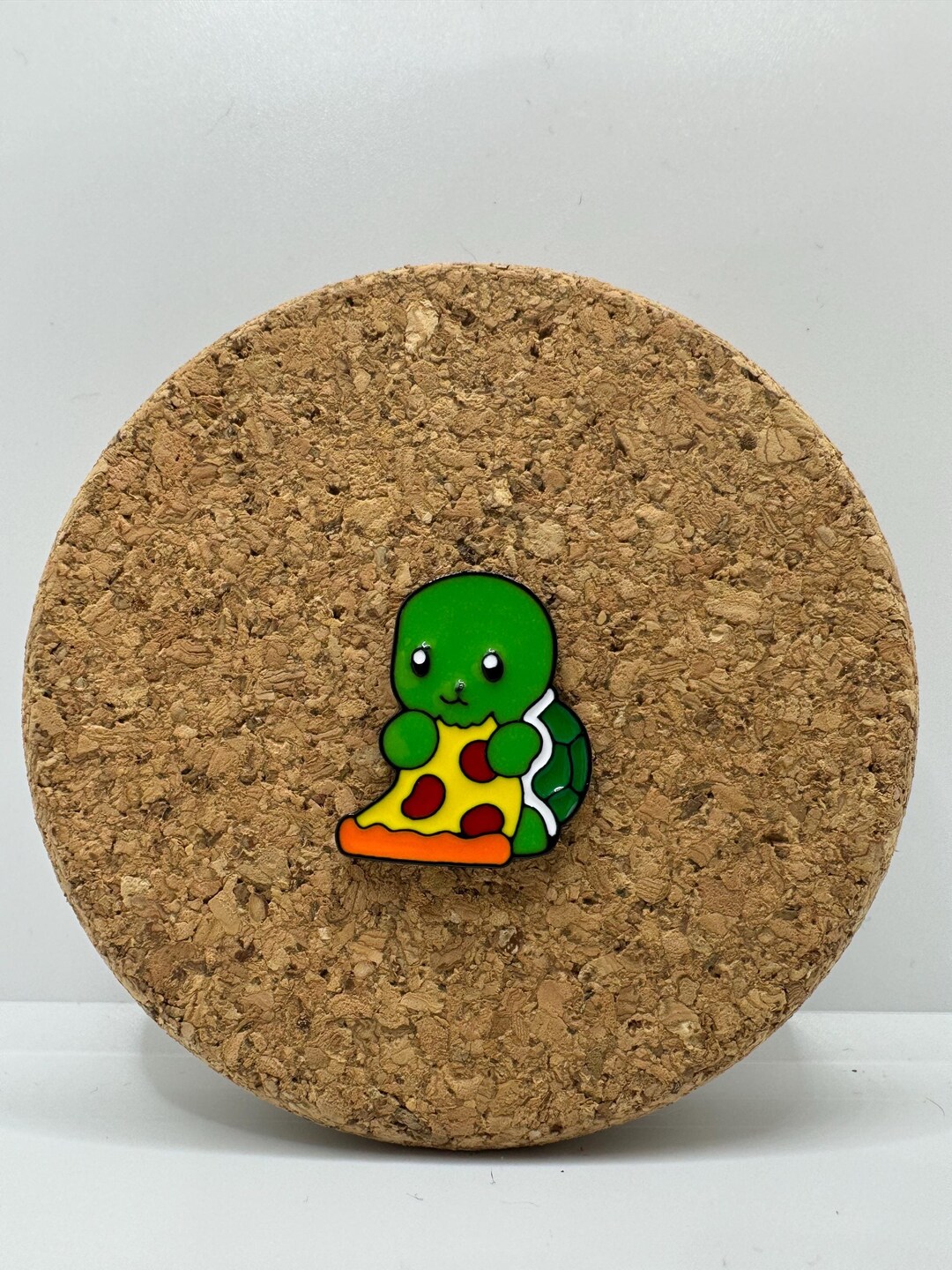 Turtle Eating Pizza Enamel Pin - Fun and Quirky Turtle Design - Etsy