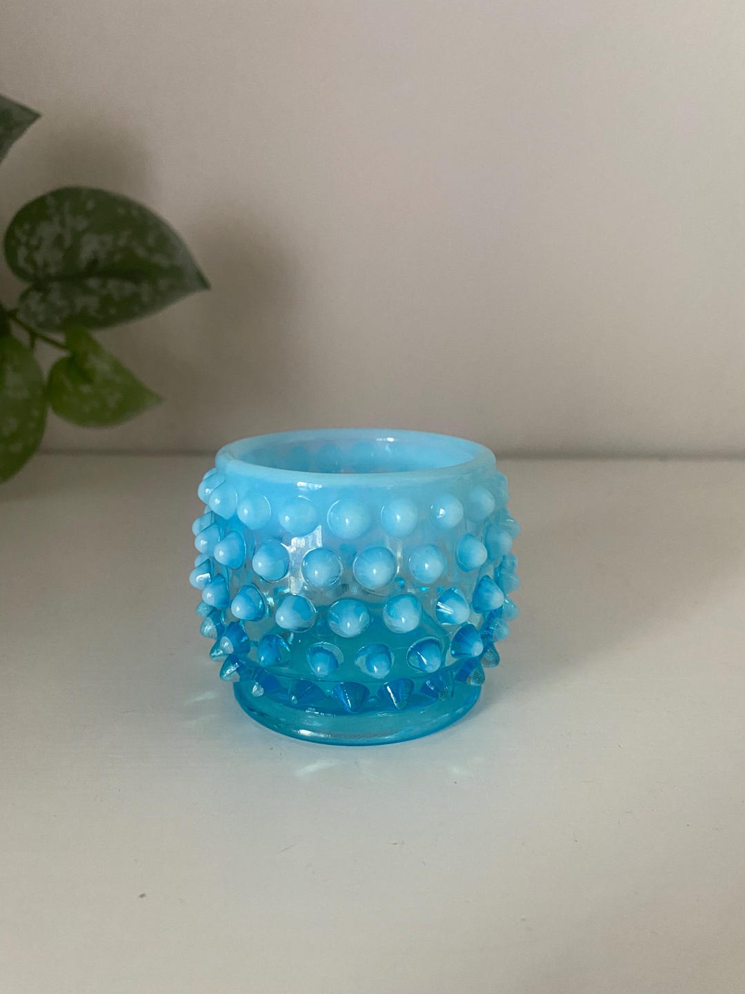 Fenton Blue Hobnail Finger Glass - Etsy