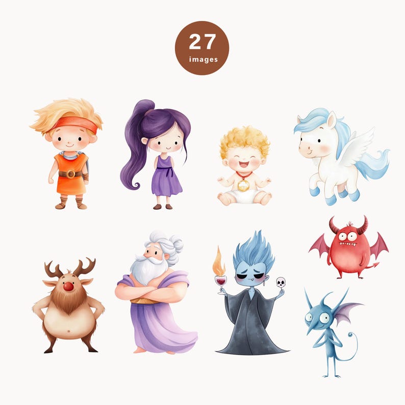 Lindo clipart de Hércules, dioses griegos, bebé Hércules, Megara, bebé ...