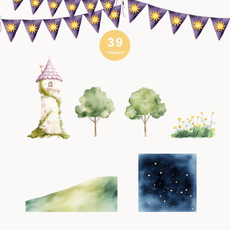 Cute Rapunzel Clipart, Princess PNG, Fairytale, Blondie, Tower, Pascal ...