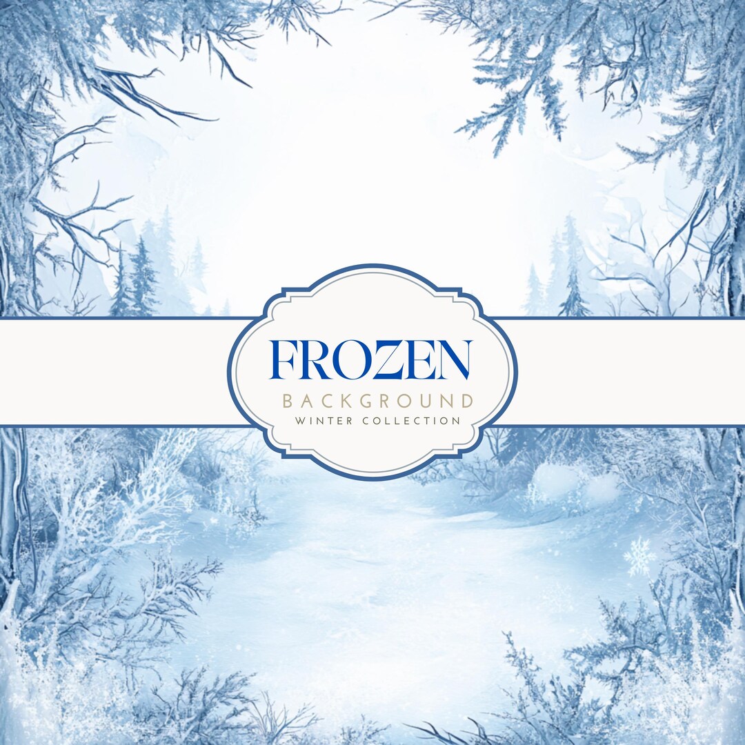 Printable Frozen Winter Digital Paper, Freezing Snowfall Background ...