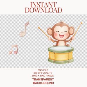Cute Musical Animals Clipart, Woodland Animals, Musical Safari, Band ...