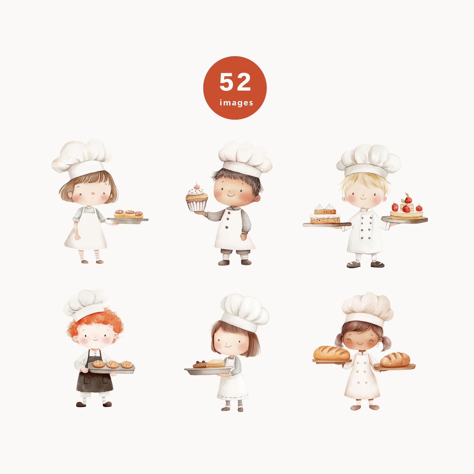 Cute Watercolor Baking Supplies Clipart, Bakery Clipart, Baling Clipart ...