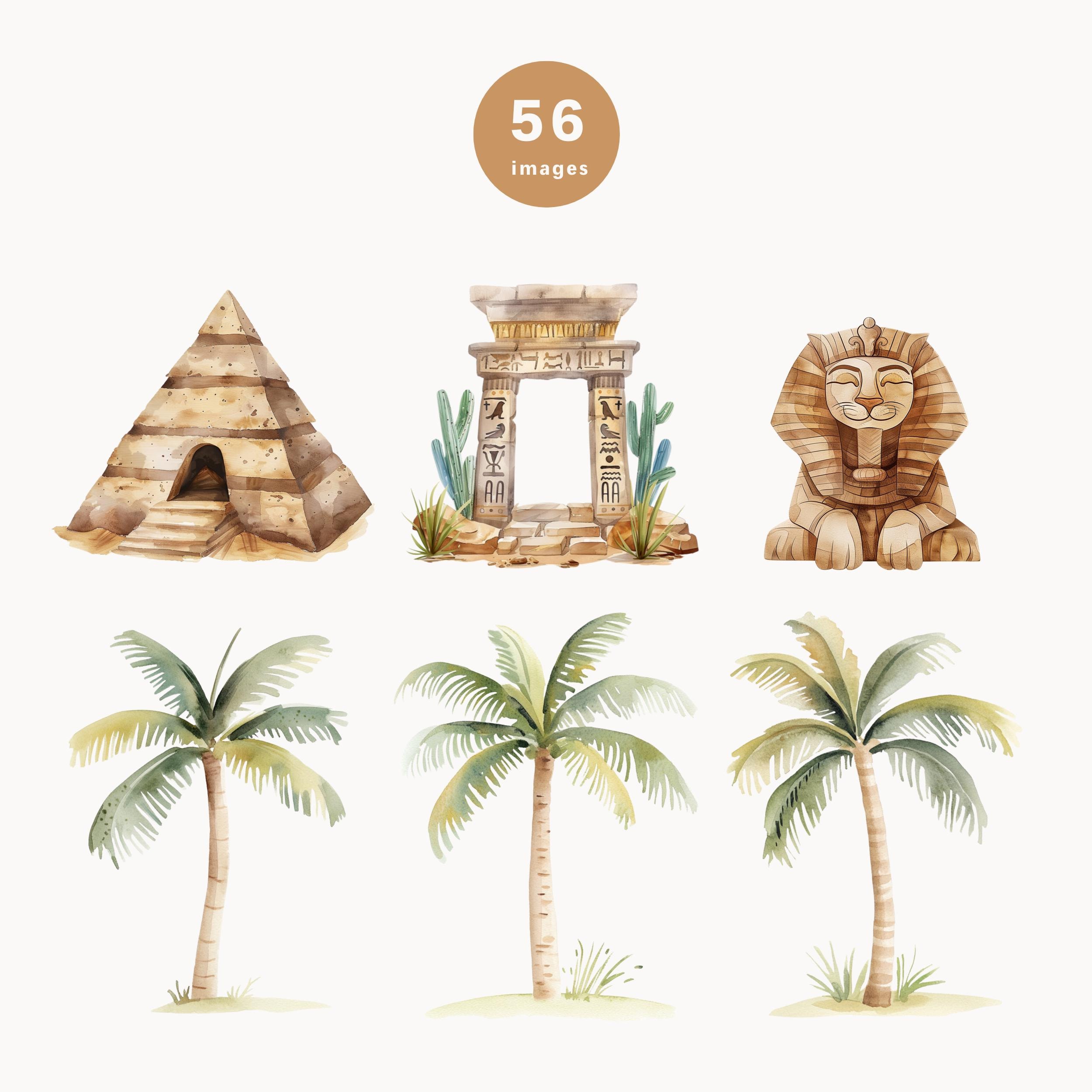Cute Ancient Egypt Clipart, Watercolor Clipart,luxor Clipart, Cute ...