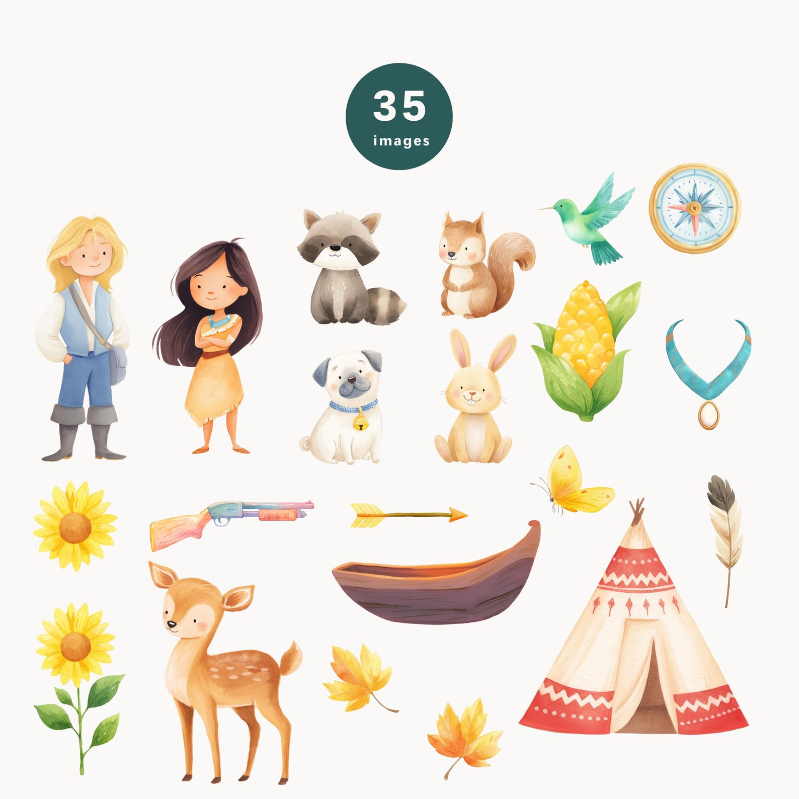 Cute Pocahontas Clipart , Native American Clipart , Native Princess ...