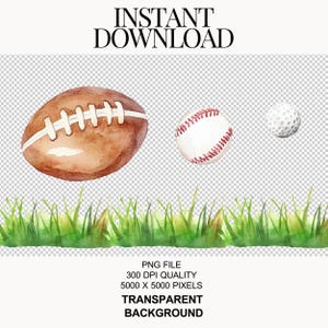 Watercolor Sports PNG, Watercolor Sports Clipart, Cute Baseballs, Cute ...