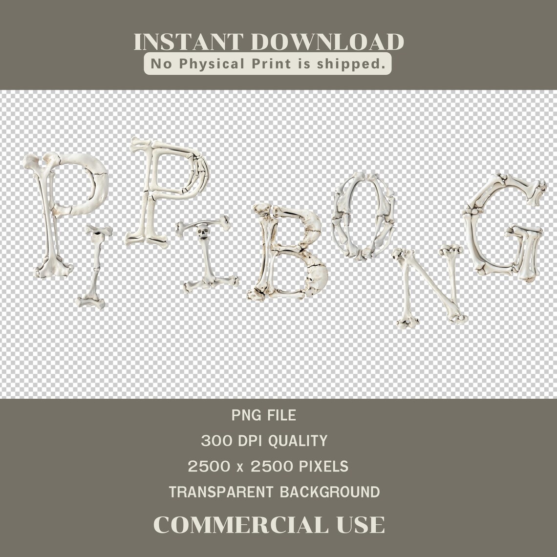 Bones Alphabet Png 2 Pack, Bones Font, Bones Letter Png, Bones Clipart ...