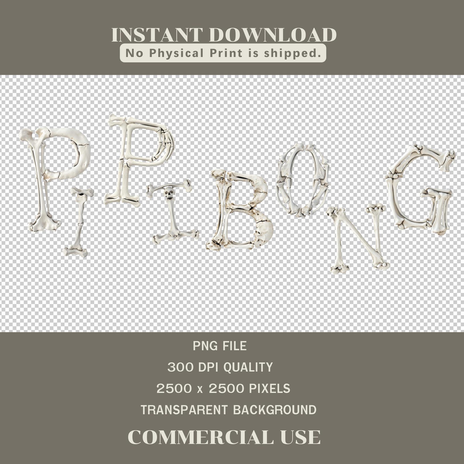 Bones Alphabet Png 2 Pack, Bones Font, Bones Letter Png, Bones Clipart ...