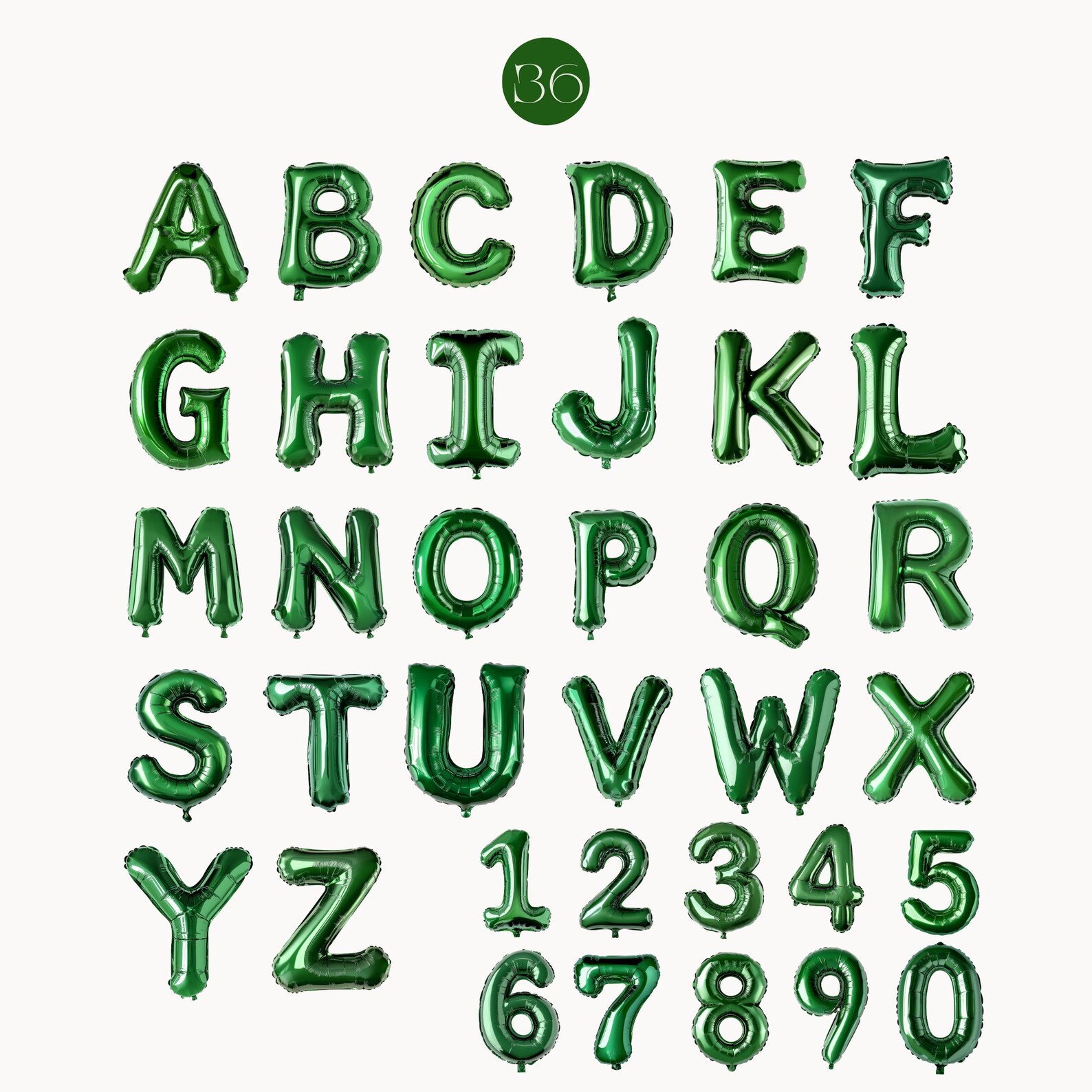 Green Foil Balloon Alphabet Clip Art, Green Alphabet Graphics in PNG ...