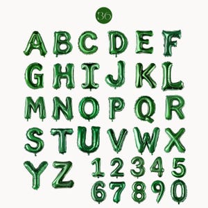 Green Foil Balloon Alphabet Clip Art, Green Alphabet Graphics in PNG ...