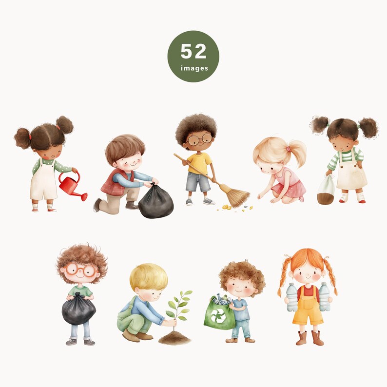 Cute Earth Day Clipart, Environment Clipart, Eco Friendly Recycle ...