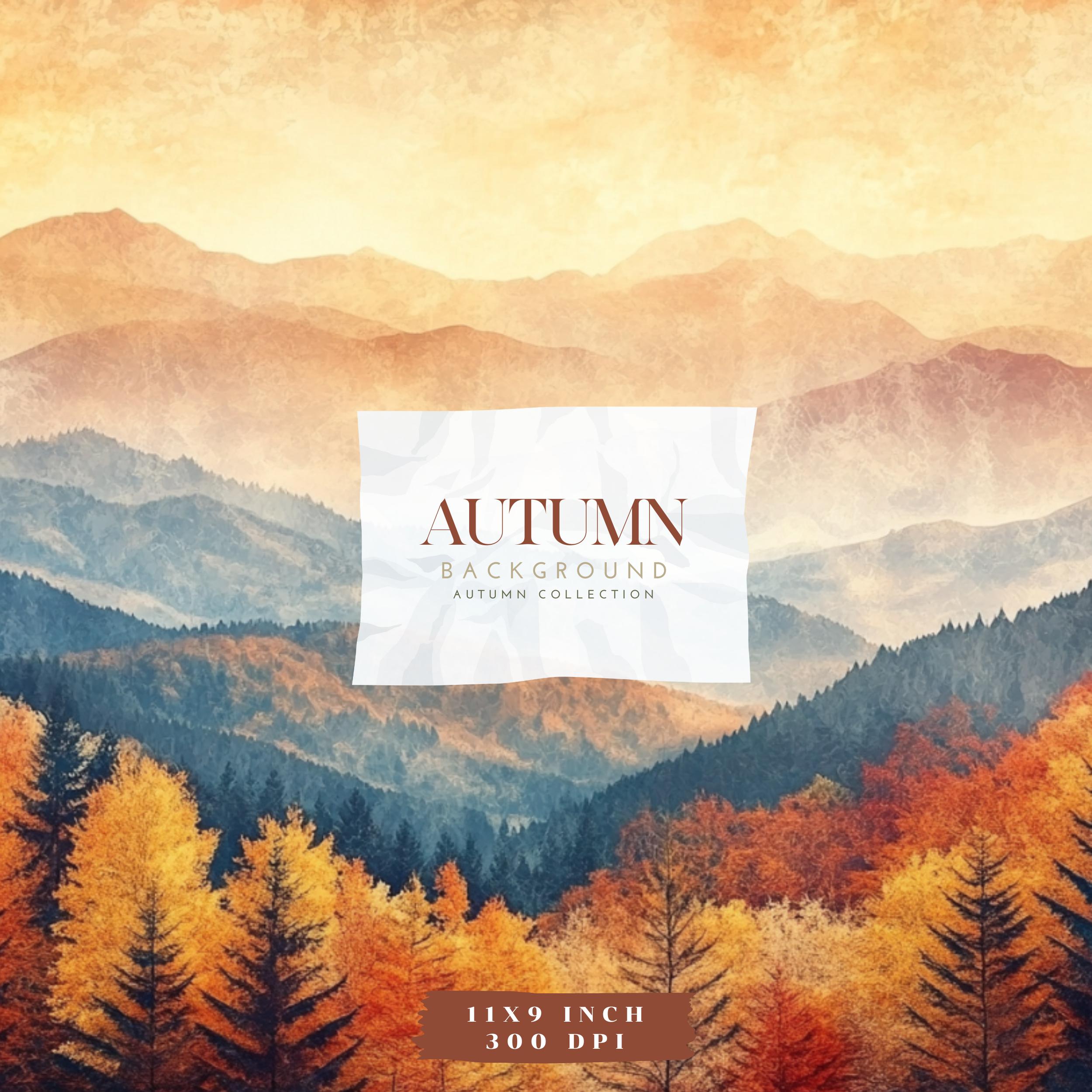 Printable Watercolor Fall Landscape Paper, Cozy Autumn Ephemera, Fall ...