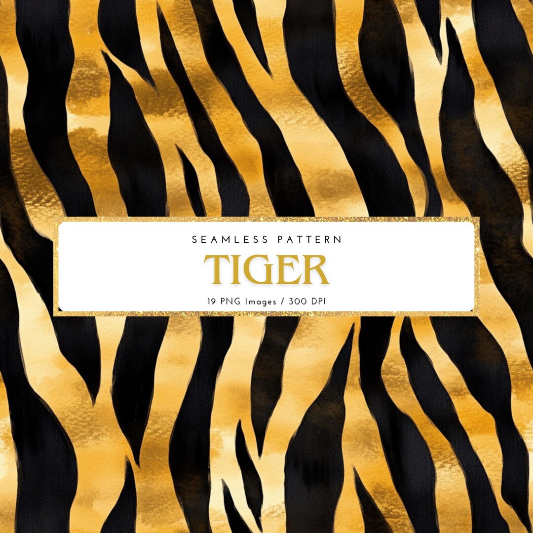Tiger Skin Stripe Digital Paper, Seamless Tiger Patterns, Safari Gold ...