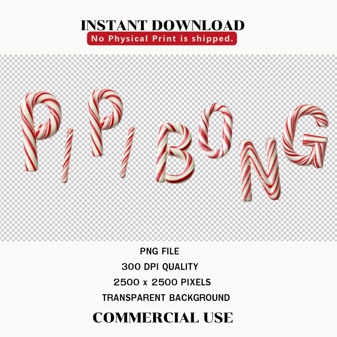 Candy Cane Alphabet, Cricut & Printable Candy Cane Alpha, Candy ...