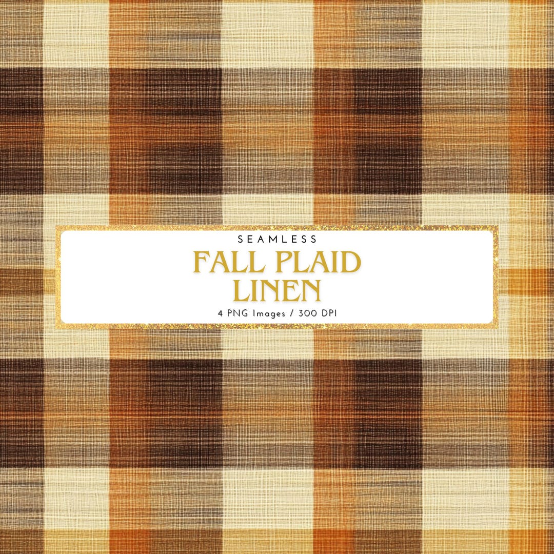 Fall Plaid Linen Seamless Pattern, Digital Paper, Rustic Autumn Digital ...