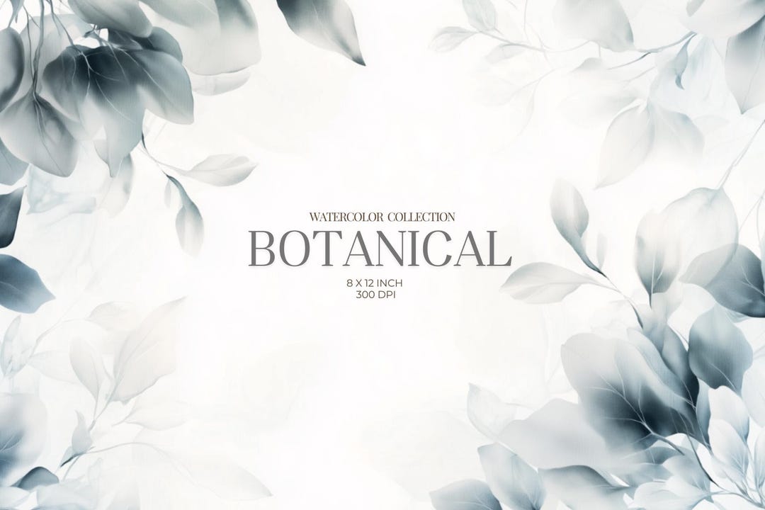Watercolor Botanical Frames Set, Botanical Digital Frames, Botanical BG ...