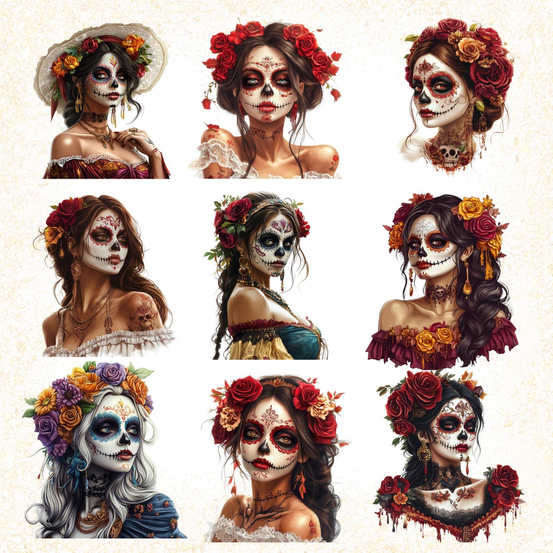 La Catrina Day of the Dead PNG Clipart Día De Los Muertos Art, Floral ...