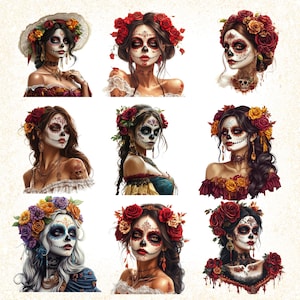 La Catrina Day of the Dead PNG Clipart Día De Los Muertos Art, Floral ...