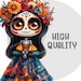 Cute Dolls La Catrina Day of the Dead PNG Clipart Día De Los Muertos ...