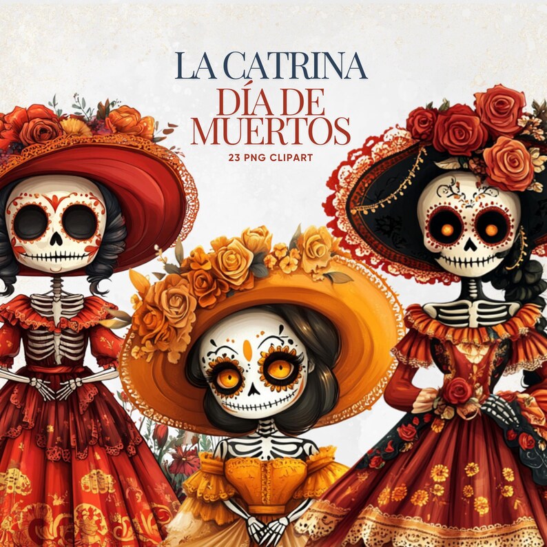 Cute Dolls La Catrina Day of the Dead, Día De Los Muertos PNG Clipart ...