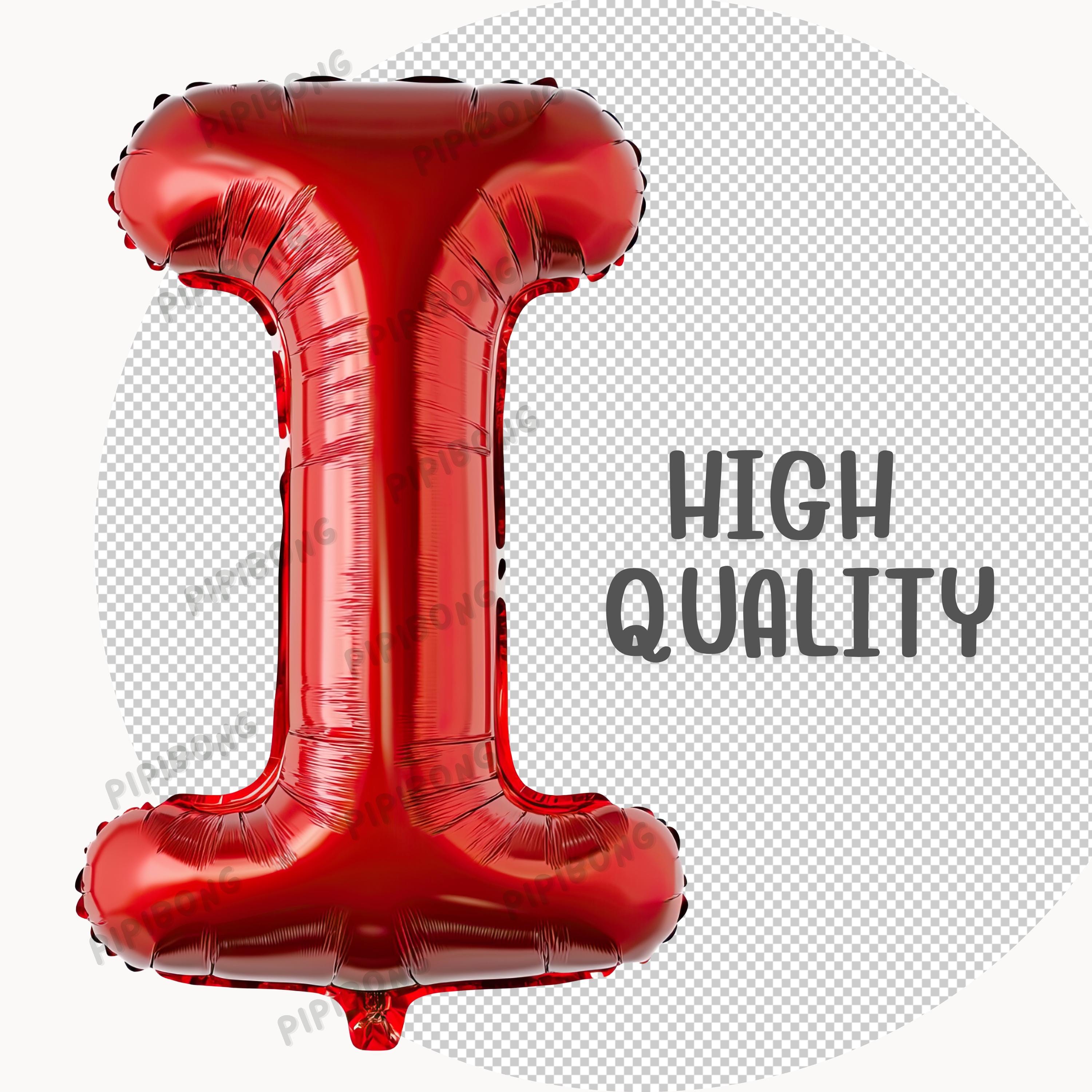 Red Foil Balloon Alphabet Clip Art, Red Alphabet Graphics in PNG Format ...