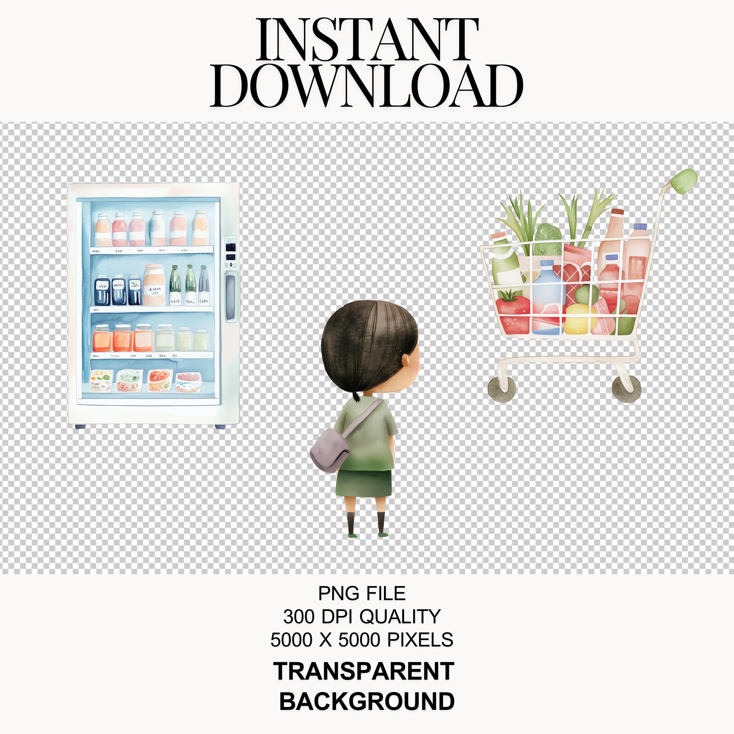 Grocery Store, Supermarket Clipart, Mini Mart, Canned Food Clipart ...