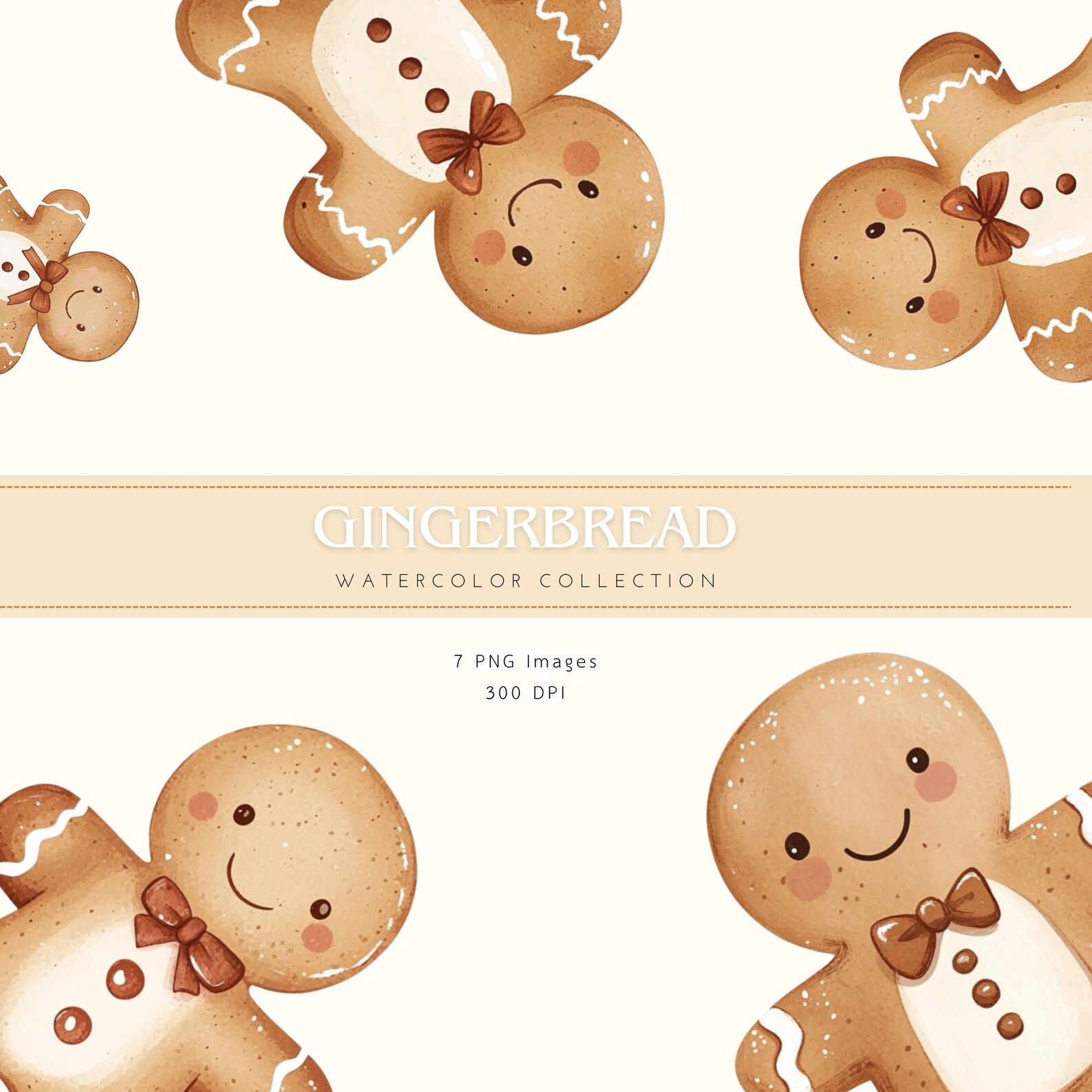 Cute Gingerbread Clipart PNG, Christmas Clipart, Watercolor Gingerbread ...
