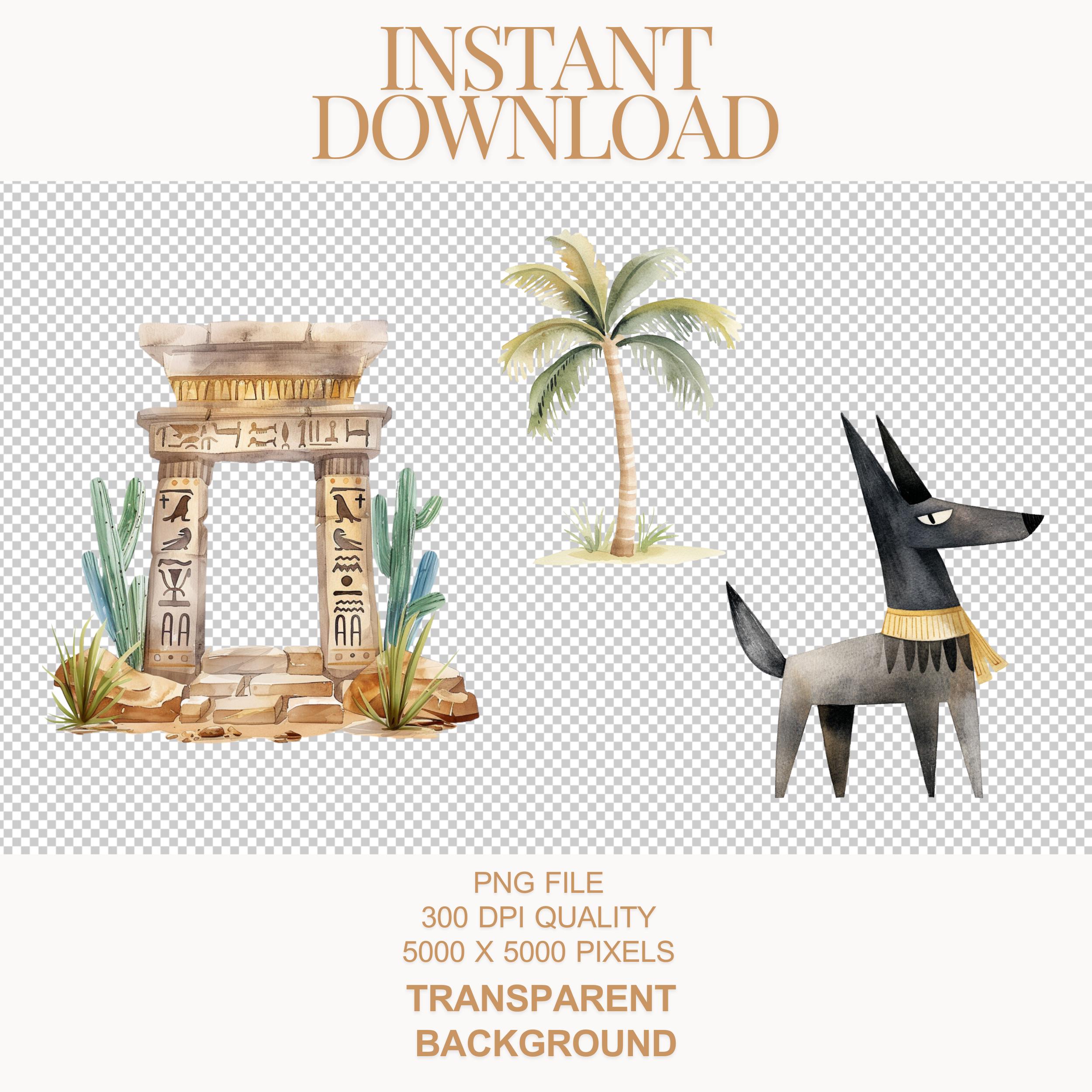 Cute Ancient Egypt Clipart, Watercolor Clipart,luxor Clipart, Cute ...