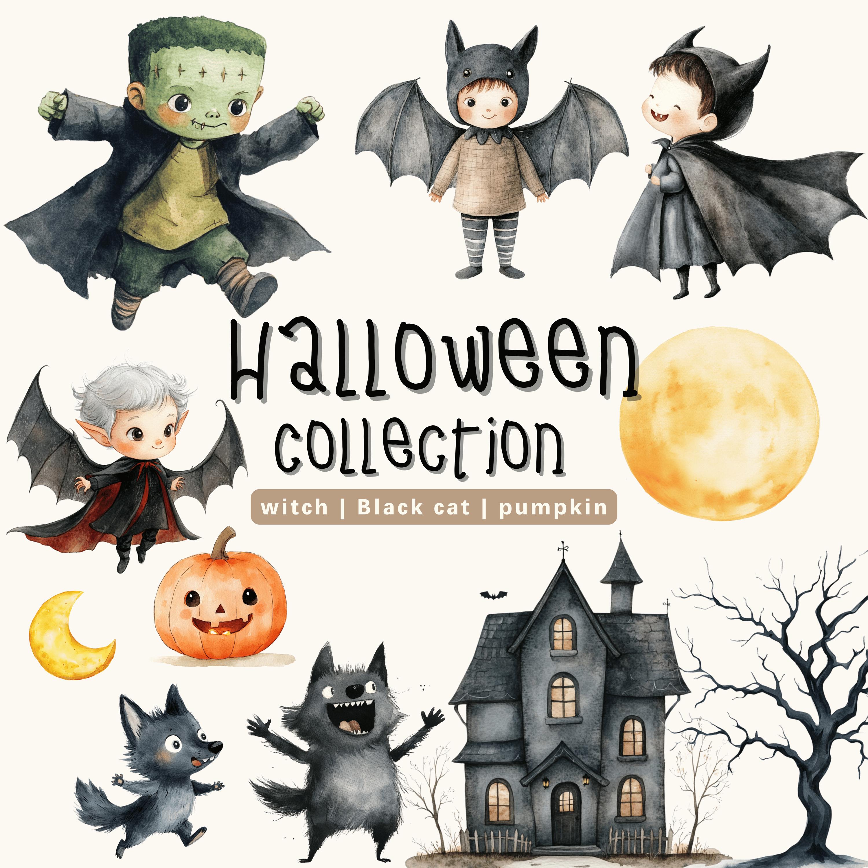 Watercolor Happy Halloween Clipart PNG Halloween Clipart, Jack-o ...