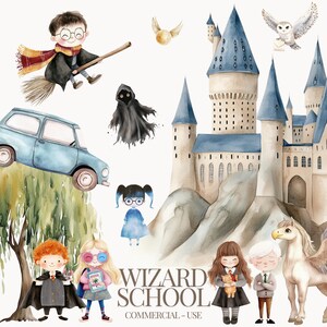 Wizard School Clipart, Cute Wizard Clipart, Cute Witch Clipart ...