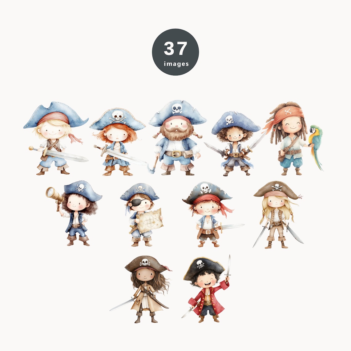 Cute Pirate Clipart, Cute Pirate Caribbian Clipart PNG, Treasure Trove ...