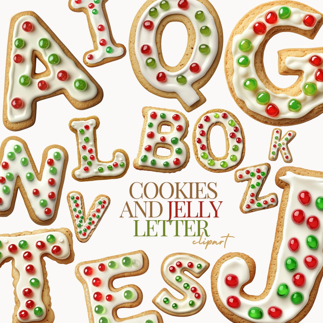Watercolor Gingerbread Cookie Alphabet Clipart, Cookie Alphabet ...