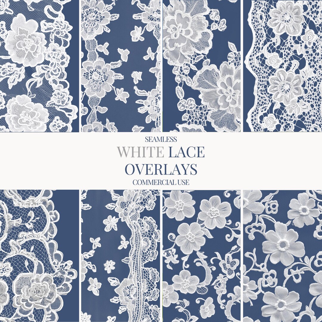 White Lace Overlays, Transparent Digital Paper , Card ,scrapbooking ...