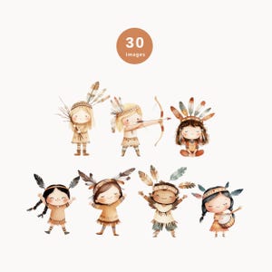 Little Native American Clipart Indian Graphics, Tribal Head Gear, Boho ...