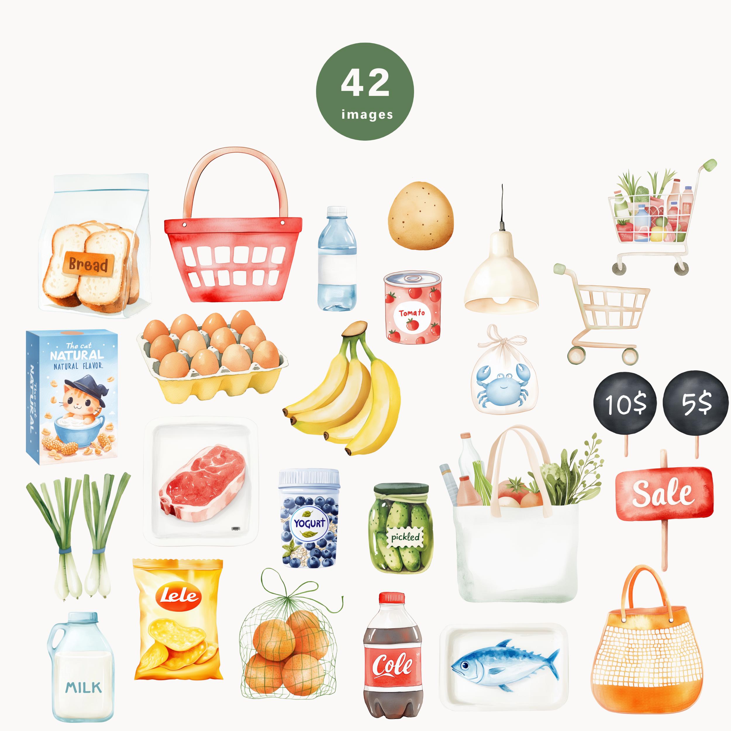 Grocery Store, Supermarket Clipart, Mini Mart, Canned Food Clipart ...