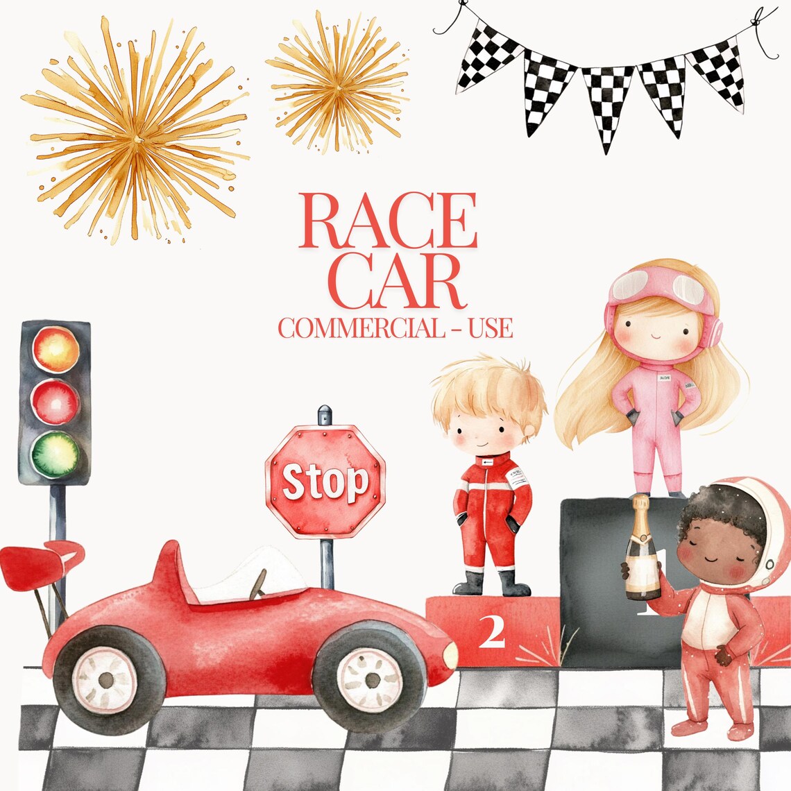 Nursery Watercolor Cars Clipart, Vintage Cute Cars Watercolor ...