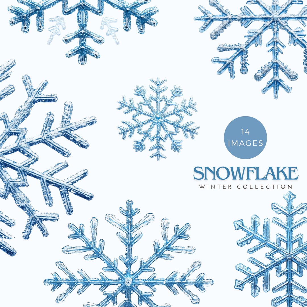 Watercolor Snowflake Clipart,blue Snowflakes, Snowflake PNG, Snowflake ...
