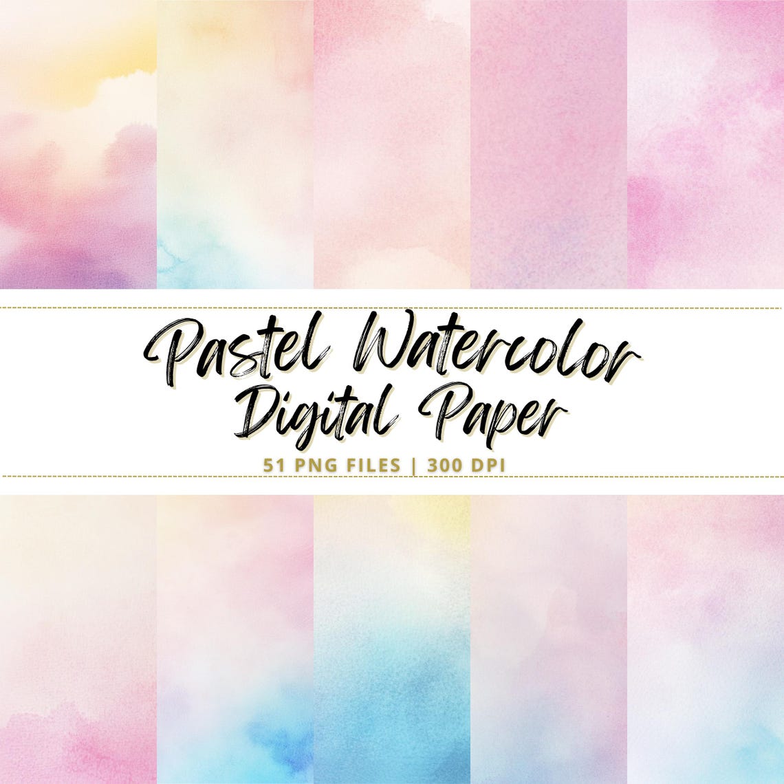 Pastel Watercolor Digital Paper, Pastel Rainbow Paper, Pastel Digital ...