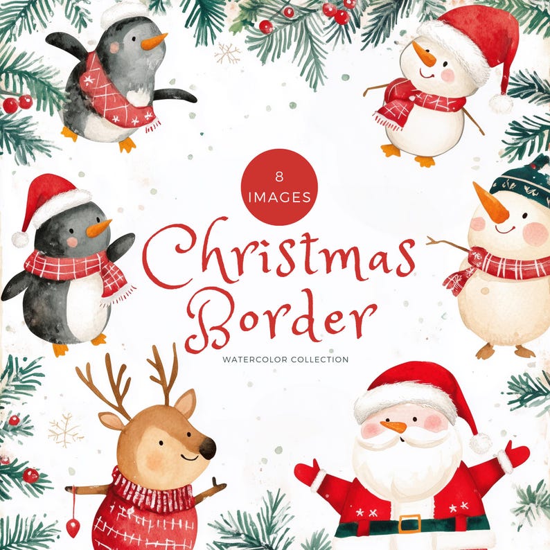 Cute Christmas Border Image, Cute Christmas Frame,digital Clipart ...