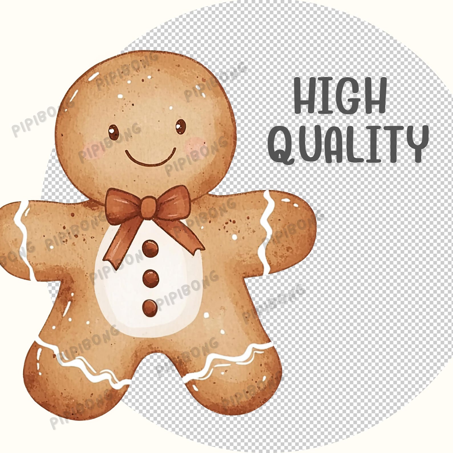Cute Gingerbread Clipart PNG, Christmas Clipart, Watercolor Gingerbread ...