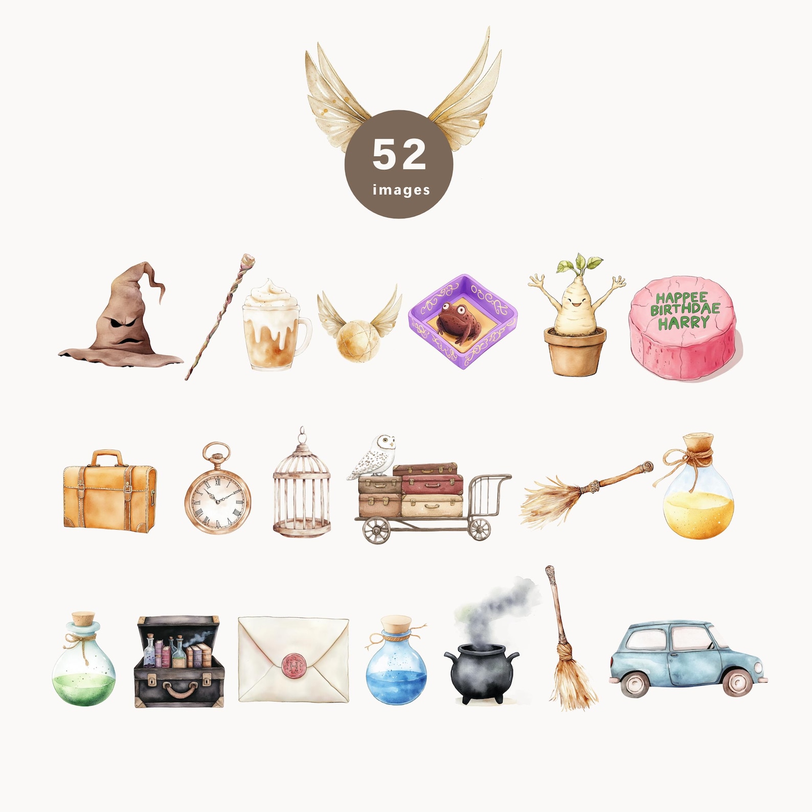 Wizard School Clipart, Cute Wizard Clipart, Cute Witch Clipart ...