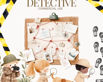 Watercolor Detective Clipart, Detective Graphics, Private Investigator ...