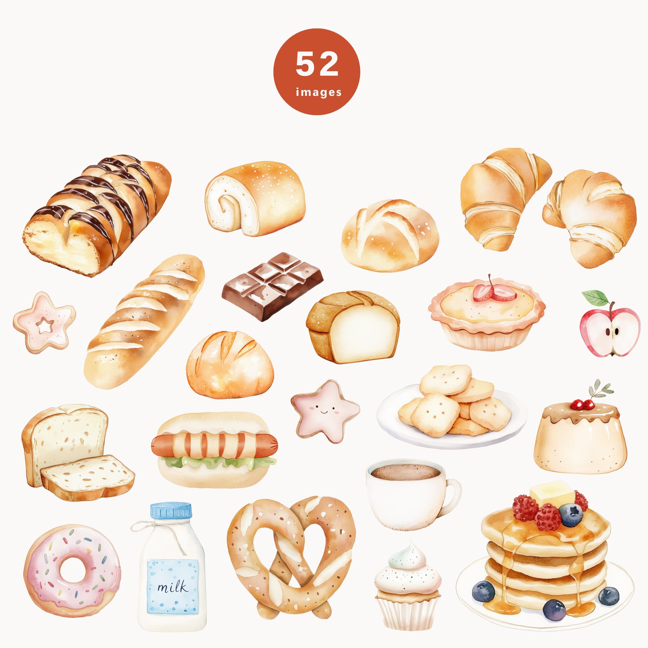 Cute Watercolor Baking Clipart, Bakery Clipart, Home Activies, Baling ...