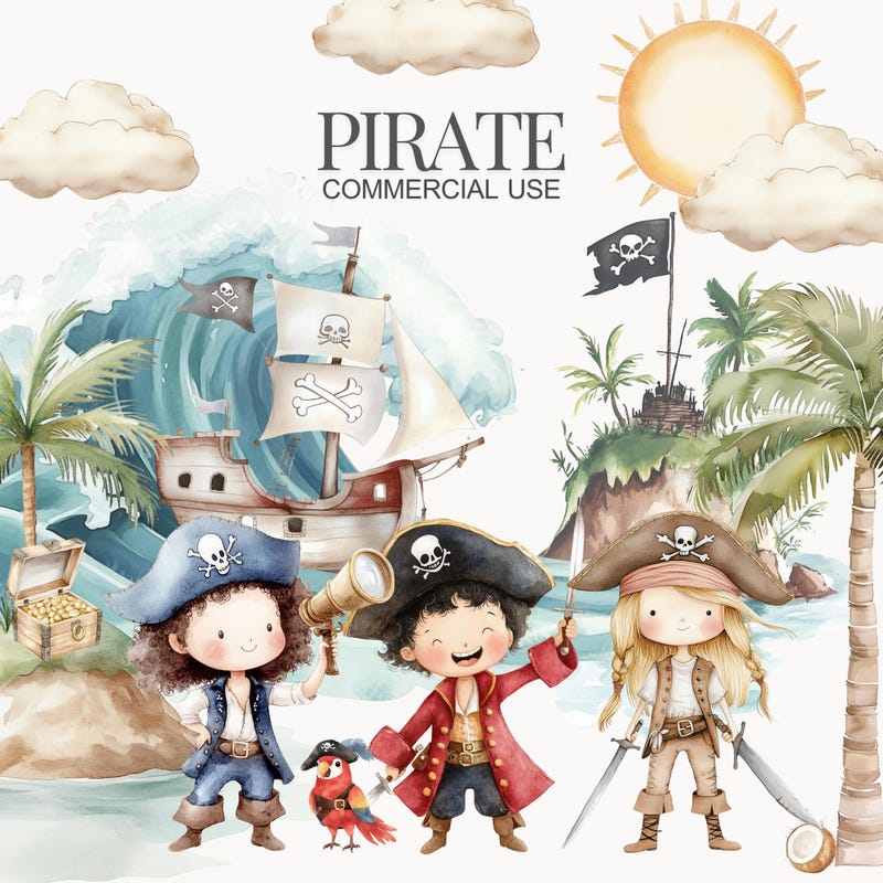 Pirate Clipart - Etsy