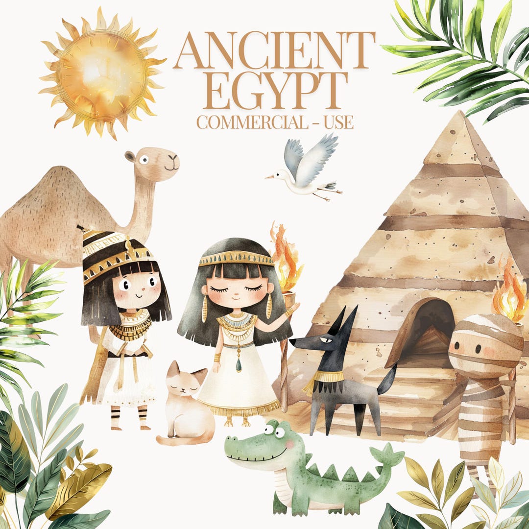 Cute Ancient Egypt Clipart, Watercolor Clipart,luxor Clipart, Cute ...